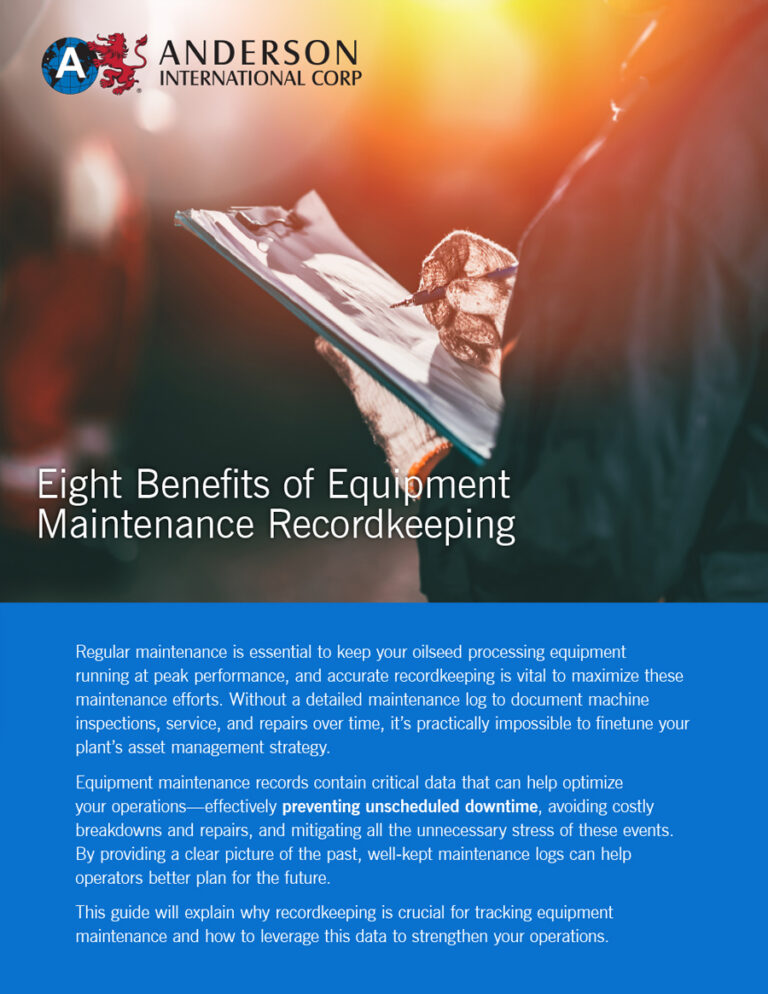 Eight Benefits of Equipment Maintenance Recordkeeping - Anderson ...